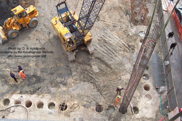Deep supported excavation in Aigiptou square, Athens, Greece ...