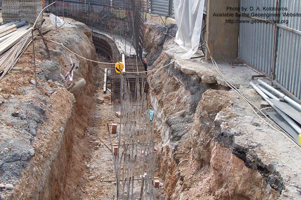 Deep supported excavation in Aigiptou square, Athens, Greece ...