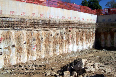 Deep supported excavation in Aigiptou square, Athens, Greece ...
