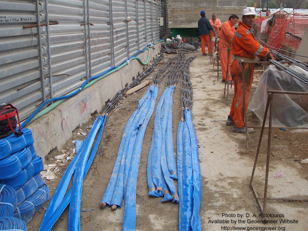 Deep supported excavation in Aigiptou square, Athens, Greece ...
