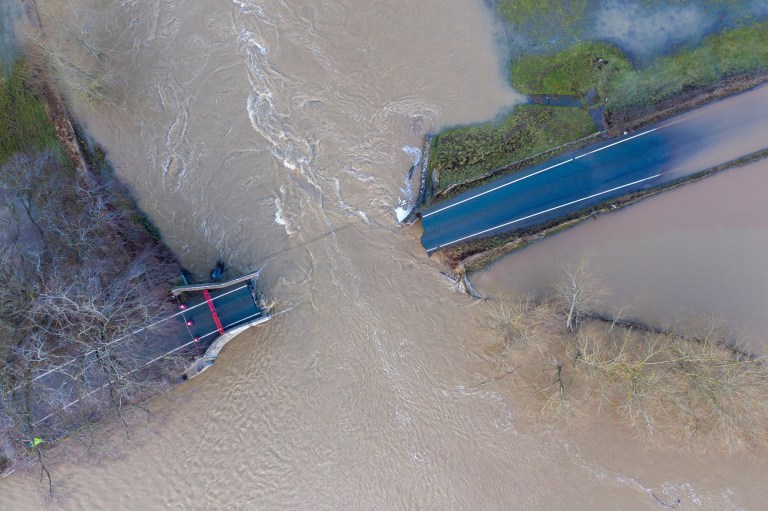Storm Christoph devastates UK: Floods, landslides and a bridge collapse ...