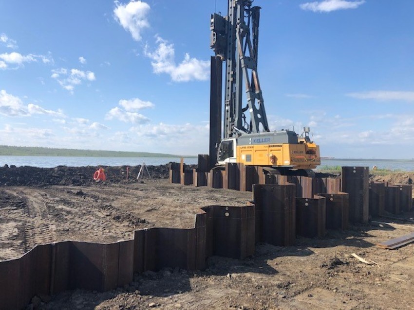 Shoring project at Base Mine Lake | Geoengineer.org