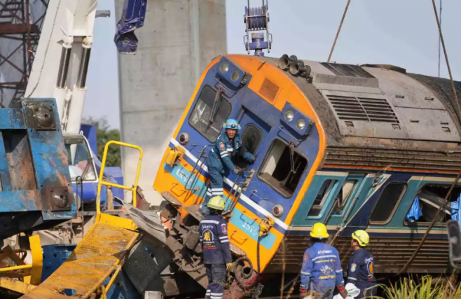 Crane collapse strikes passenger train in Thailand claiming at least 32 ...