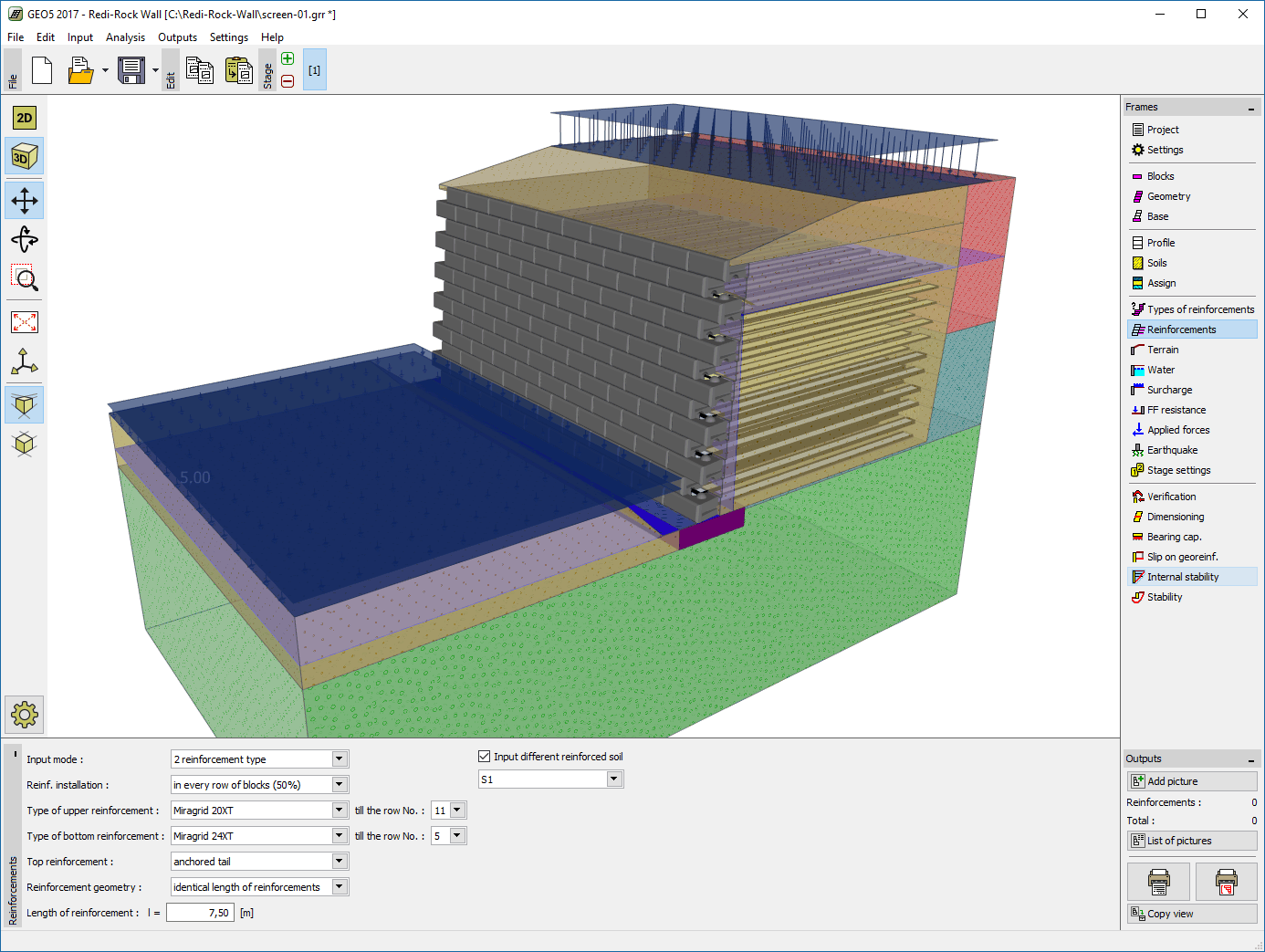 GEO5 Redi Rock Wall / RRWall+ | Geoengineer.org